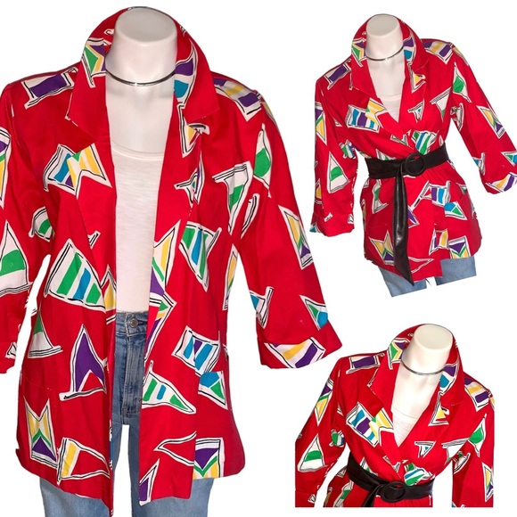 Vintage | Jackets & Coats | V I N T A G E Funky Artsy Bold Sailing ...